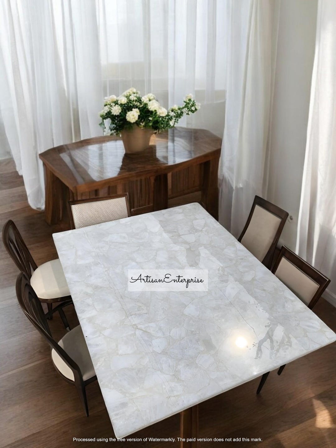 Handmade White Quartz Table Top: Modern Conference Desk - Etsy