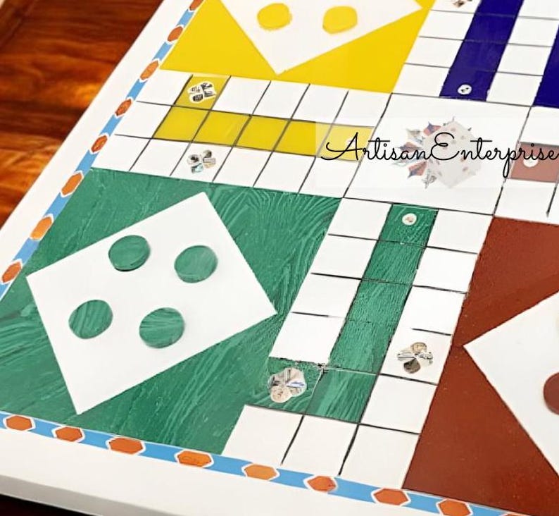 Handmade Ludo Board: Semi Precious Stone Inlay Art - Etsy