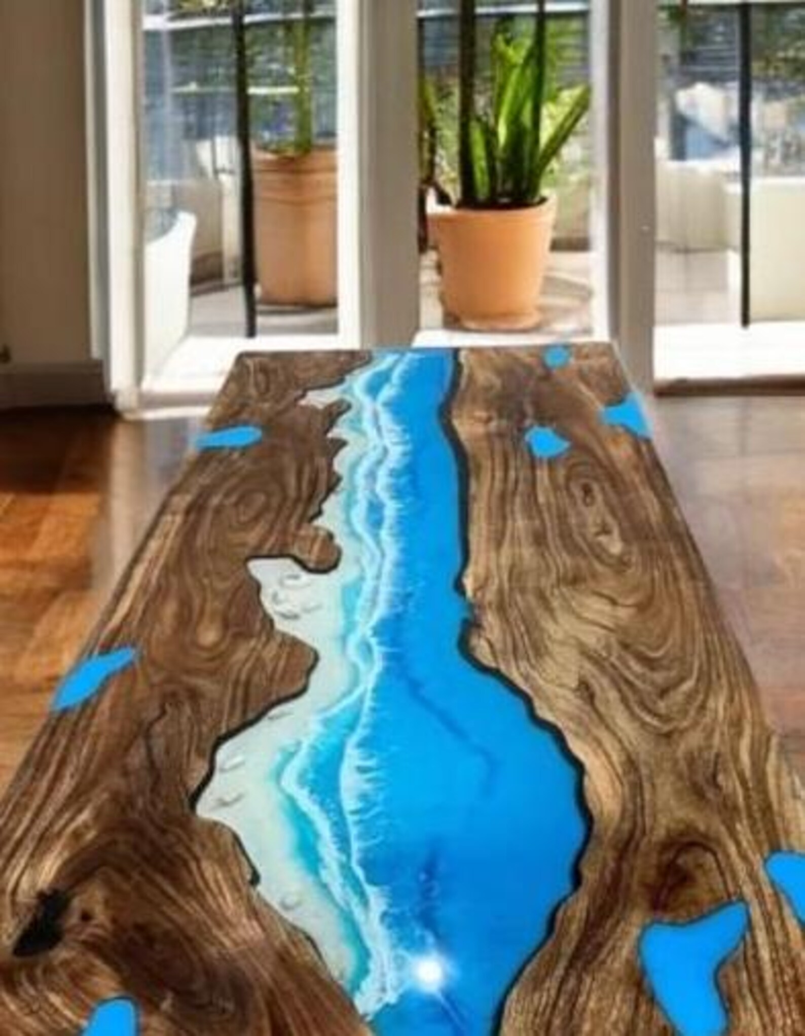 Epoxy Resin Ocean Wave Table Top Elegant Handmade Designs for Dining ...