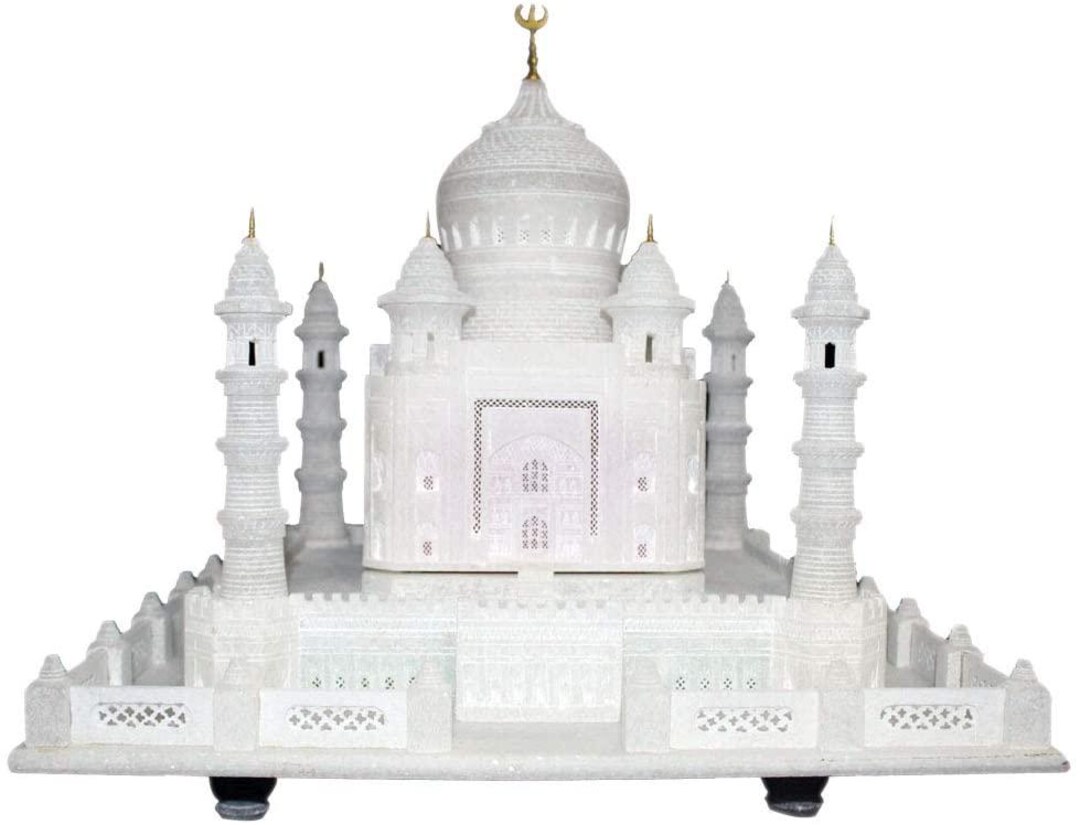 36 White Marble Intricate Taj Mahal Statue Handcrafted Marble Replica ...