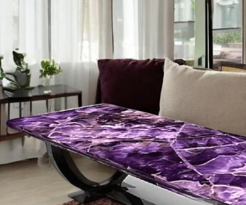 Elegant Amethyst Crystal Table Top: Purple Stone Home Decor - Etsy