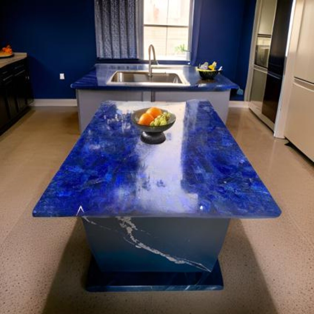 Lapis Lazuli Blue Dining Table Top Handmade Kitchen Countertop Bathroom ...