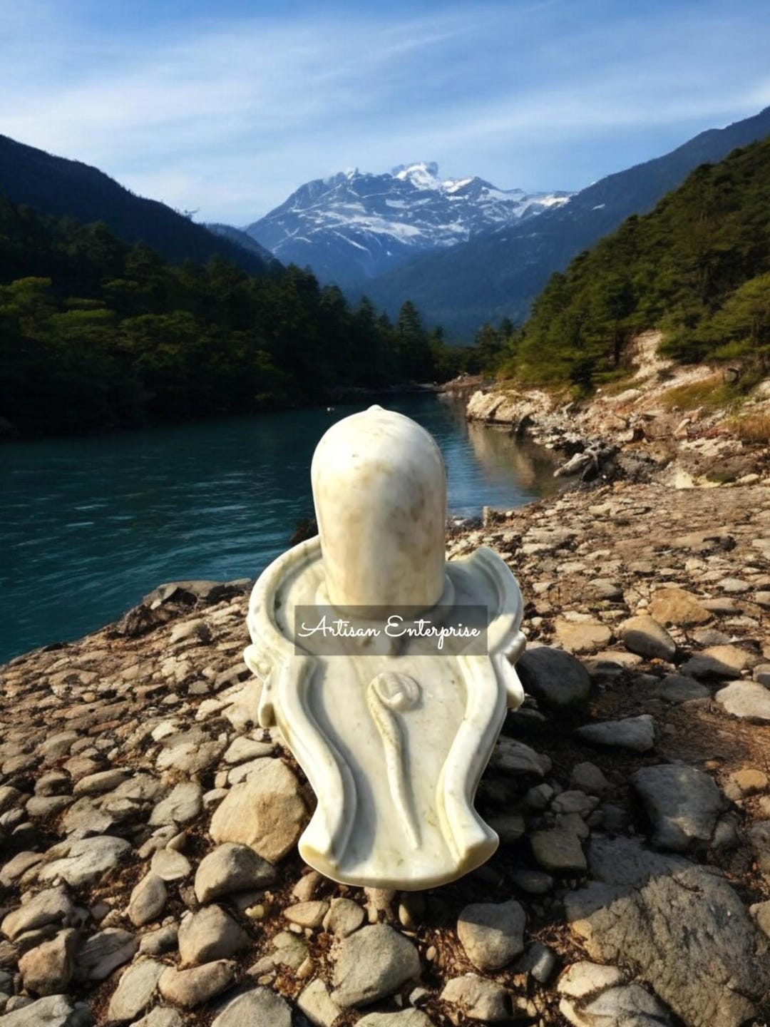 Hand-carved White Marble Shivling: 24" Lingam Idol for Home Mandir - Etsy
