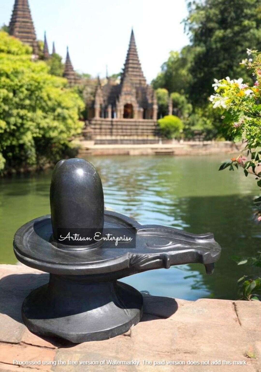 12 Handcrafted Black Marble Shivling Statue Sacred and Spiritual Lord ...