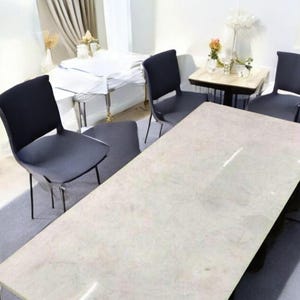 White Quartz Table Top: Sleek Modern Gemstone, Custom Sizes - Etsy