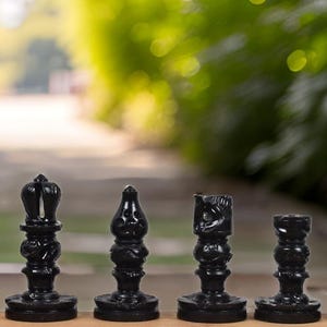 8 Artisan Natural Wooden Chess Board With Hand-carved Pieces and ...
