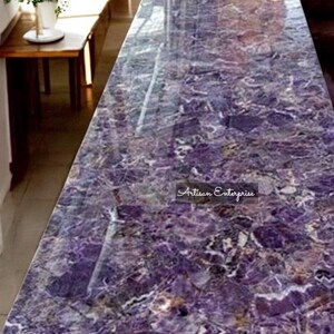 Crystal Amethyst Dining Table Stunning Kitchen Counter Top Console Slab ...