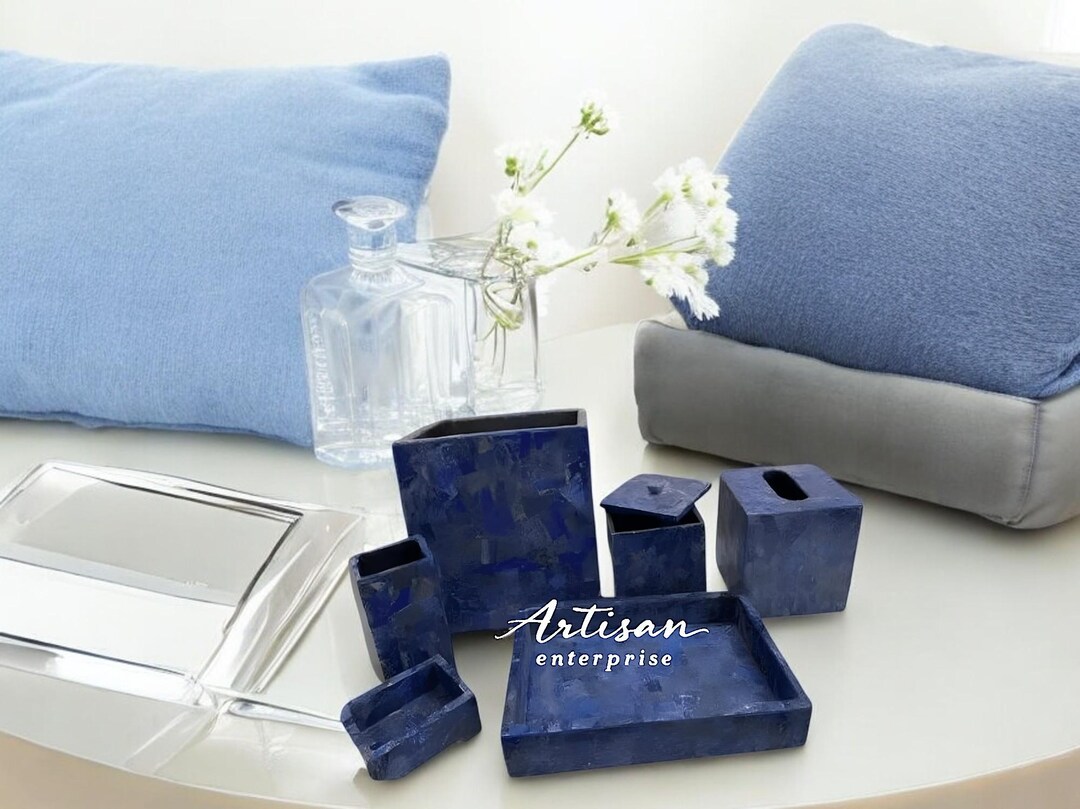 Lapis Lazuli Stone Bathroom Set: Luxury Home Bath Accessories - Etsy