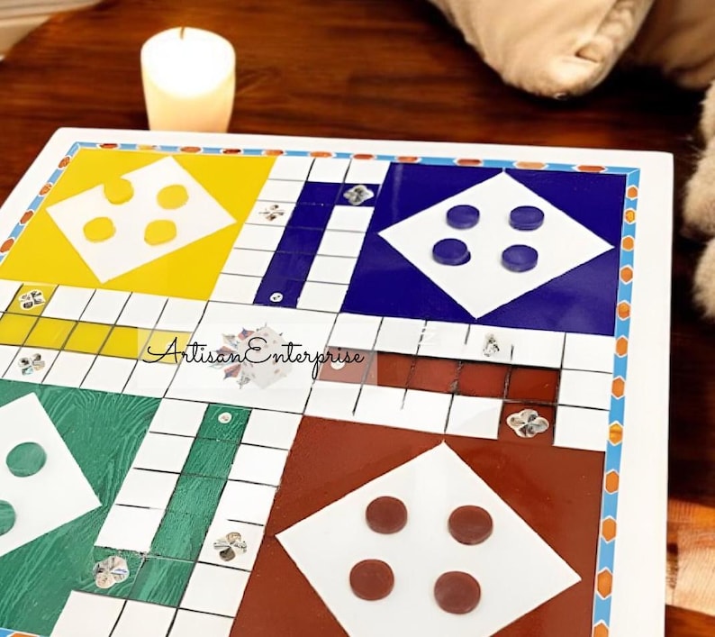 Handmade Ludo Board: Semi Precious Stone Inlay Art - Etsy