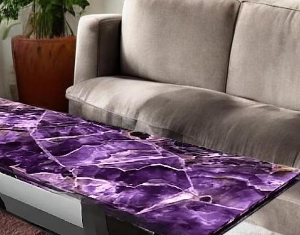 Elegant Amethyst Crystal Table Top: Purple Stone Home Decor - Etsy