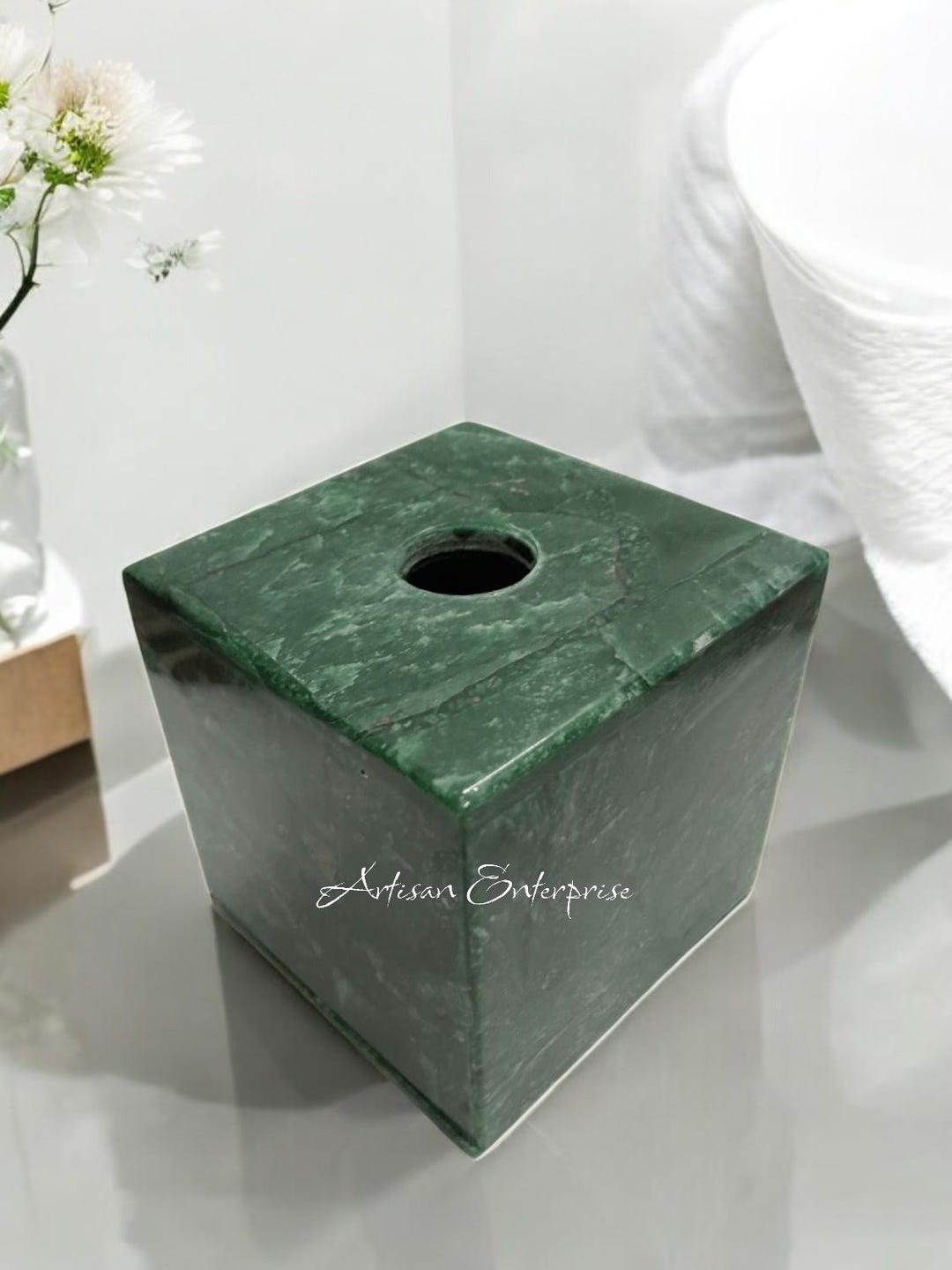 Handmade Green Aventurine Agate Tissue Box Cover - Bathroom Decor - Etsy