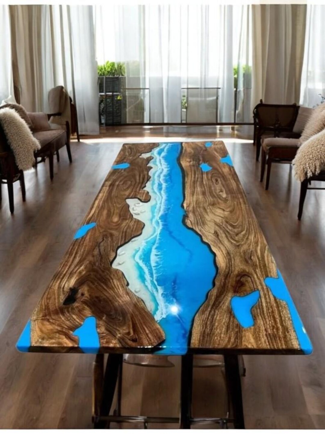 Epoxy Resin Ocean Wave Table Top Elegant Handmade Designs for Dining ...