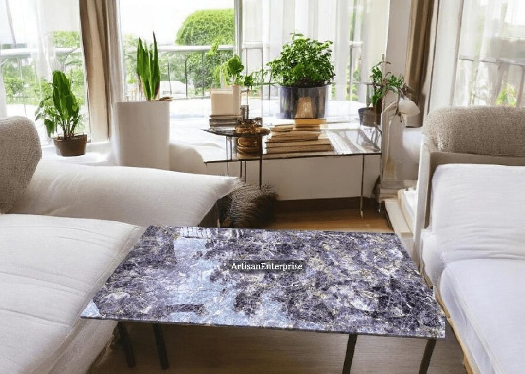 Purple Amethyst Stone Table Top: Elegant Home Decor - Etsy
