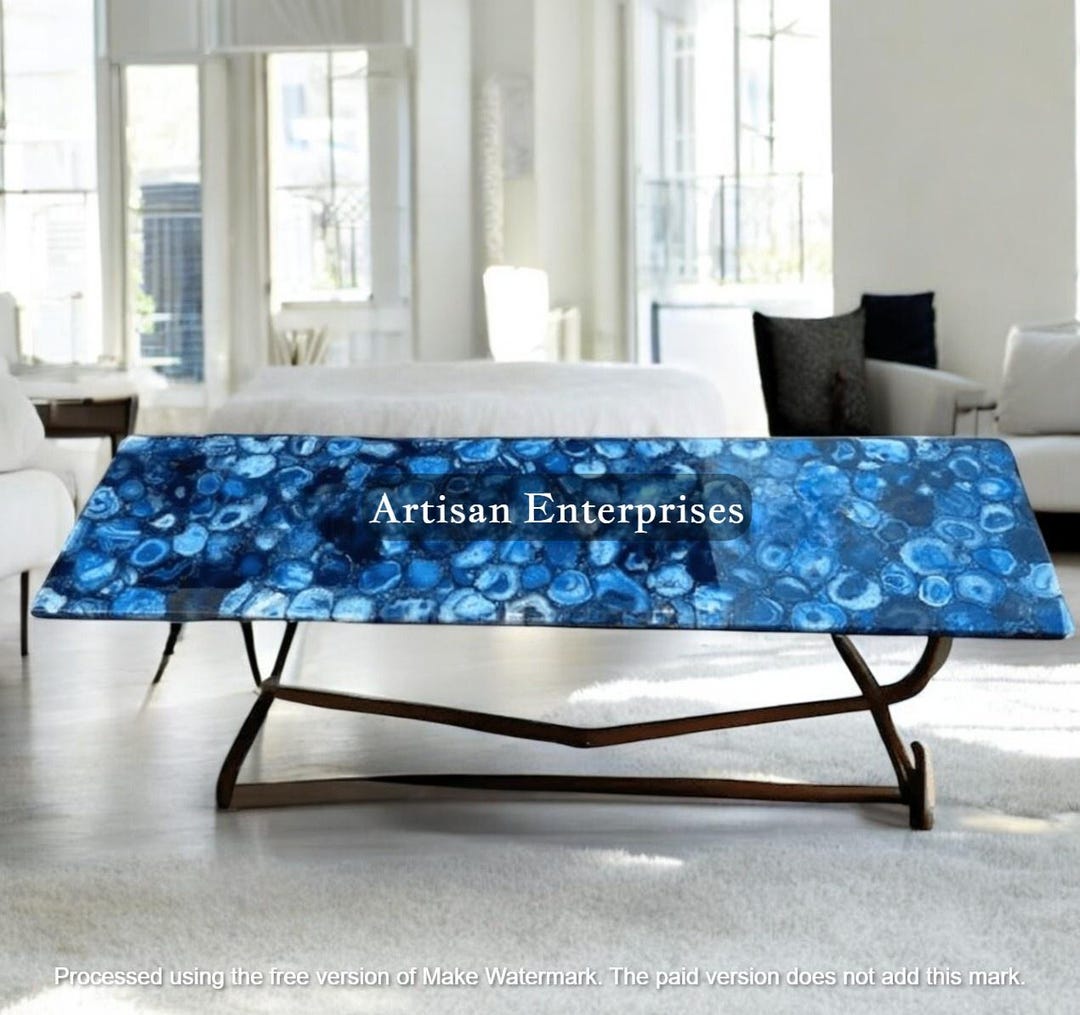 Handmade Agate Stone Table Top: Gemstone Centerpiece, Luxury Home Decor ...