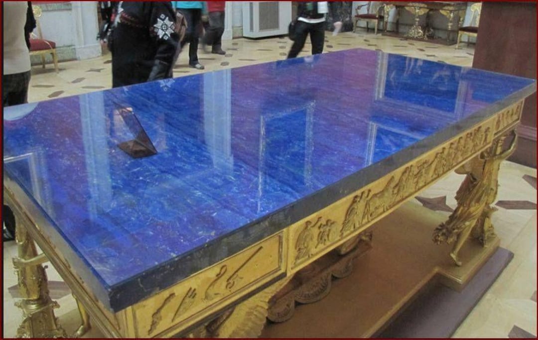 Stunning Lapis Lazuli Gemstone Dining Table Kitchen Slab Counter Luxury ...