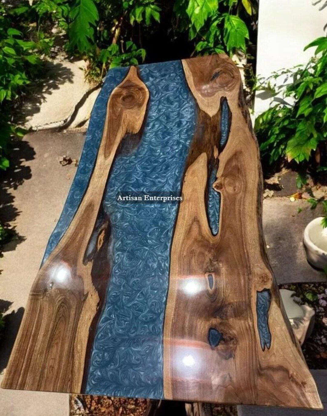 Epoxy Dining Table, Resin Wood Table, Custom Epoxy Tabletop, Live Edge ...