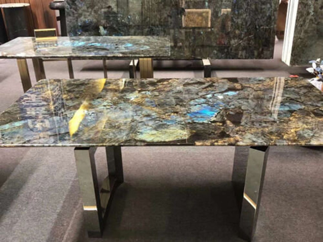 Labradorite Dining Table Top With Elegant Look Rectangle Shape - Etsy