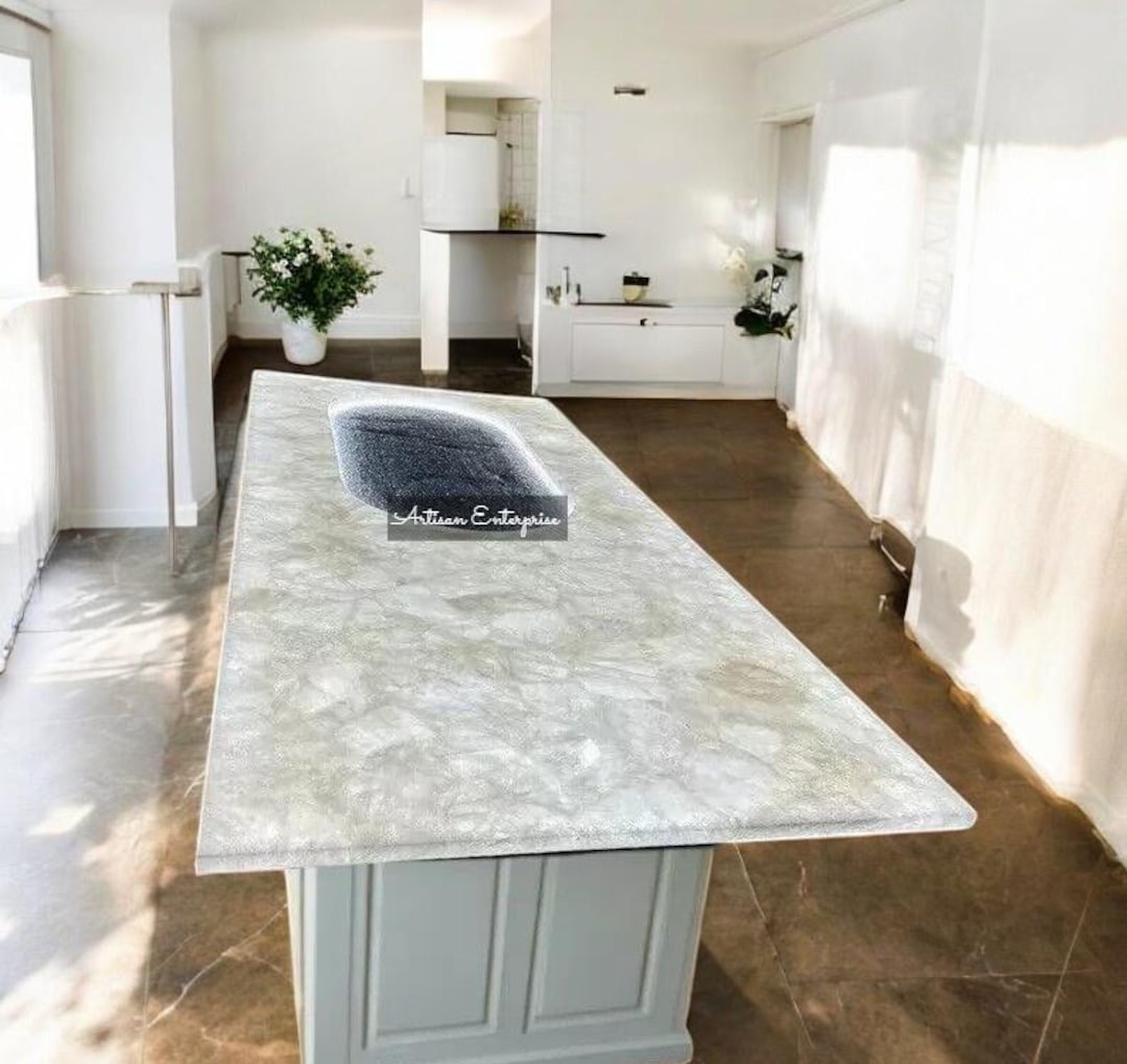 Handmade White Quartz Tabletop: Natural Stone Kitchen Counter - Etsy