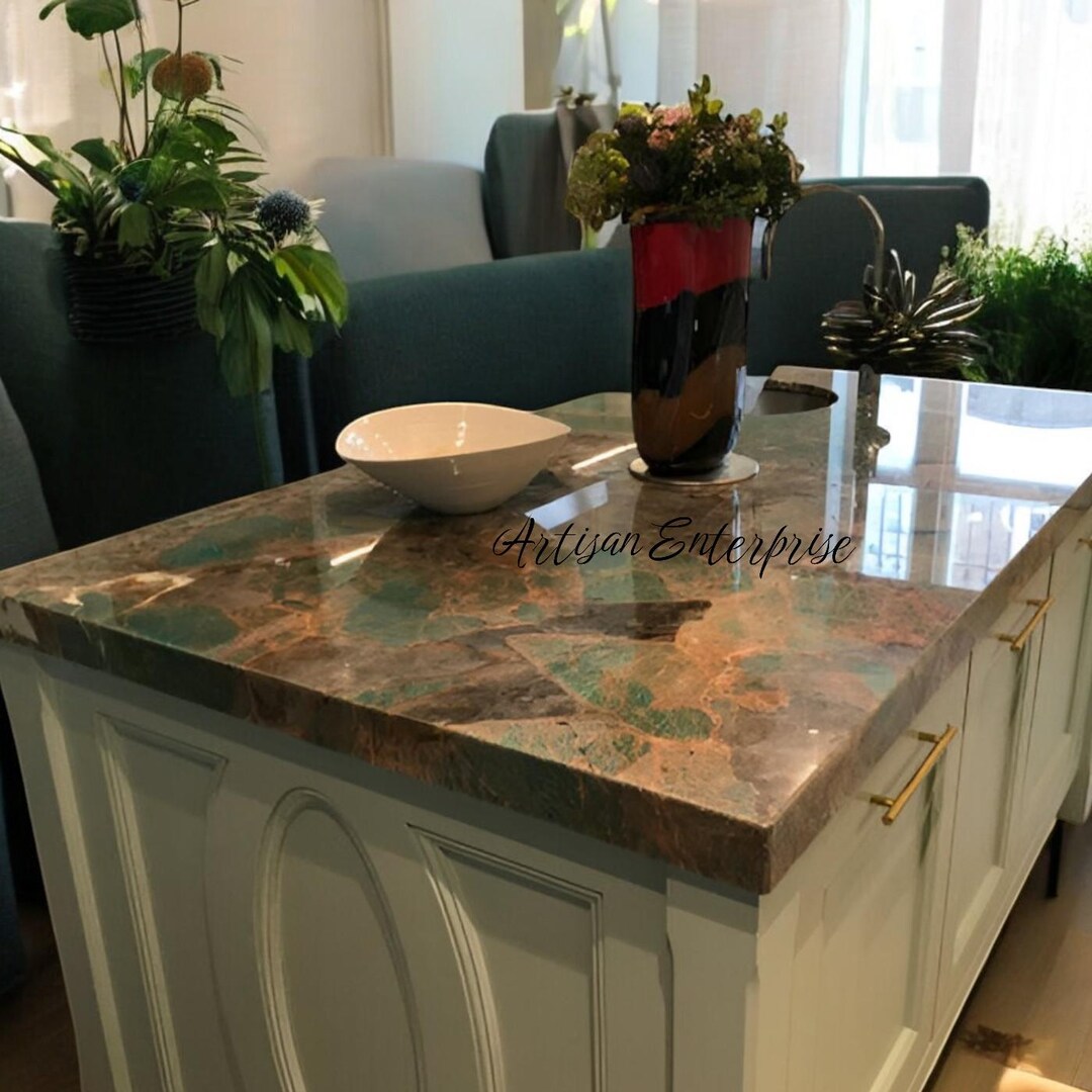 Amazonite Gemstone Kitchen & Bar Countertop, Bring a Touch of Natural ...