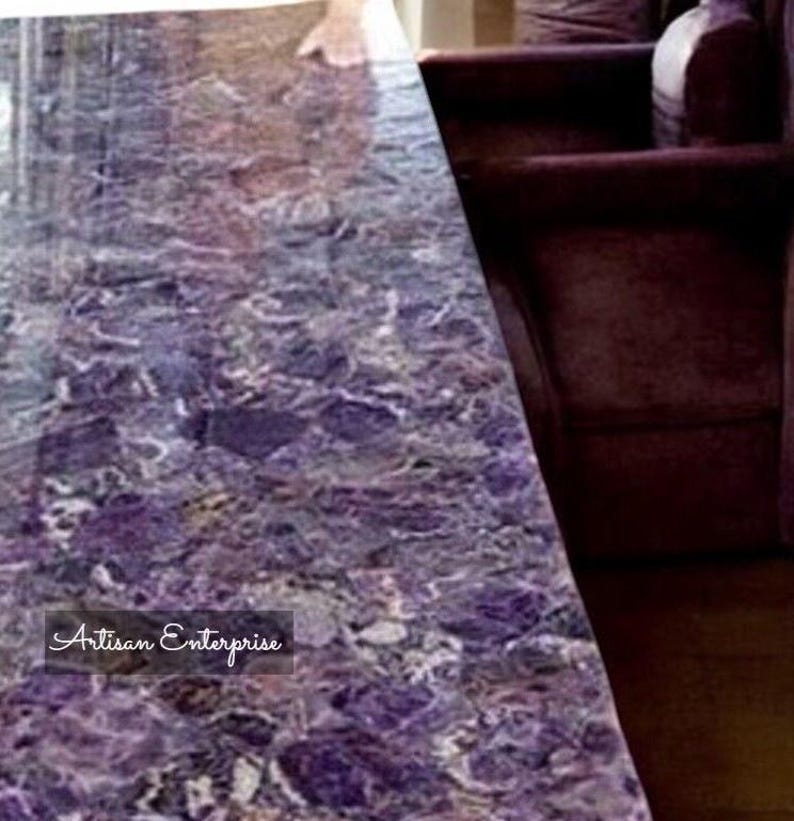 Amethyst Crystal Table Top, Elegant Home Decor, Natural Stone Slab - Etsy