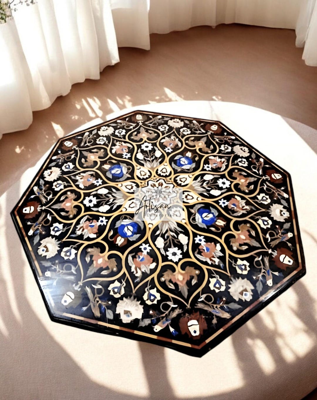 Indian Marble Inlay | Custom Stone Coffee Table, Luxury Artistic ...