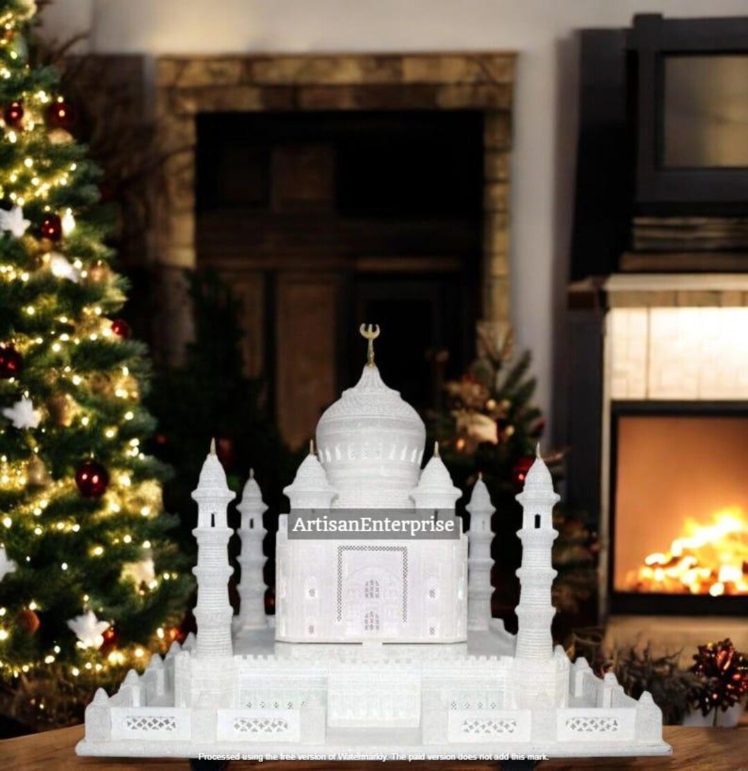 Italian White Marble Big Taj Mahal Handmade Fine Art Best Christmas ...