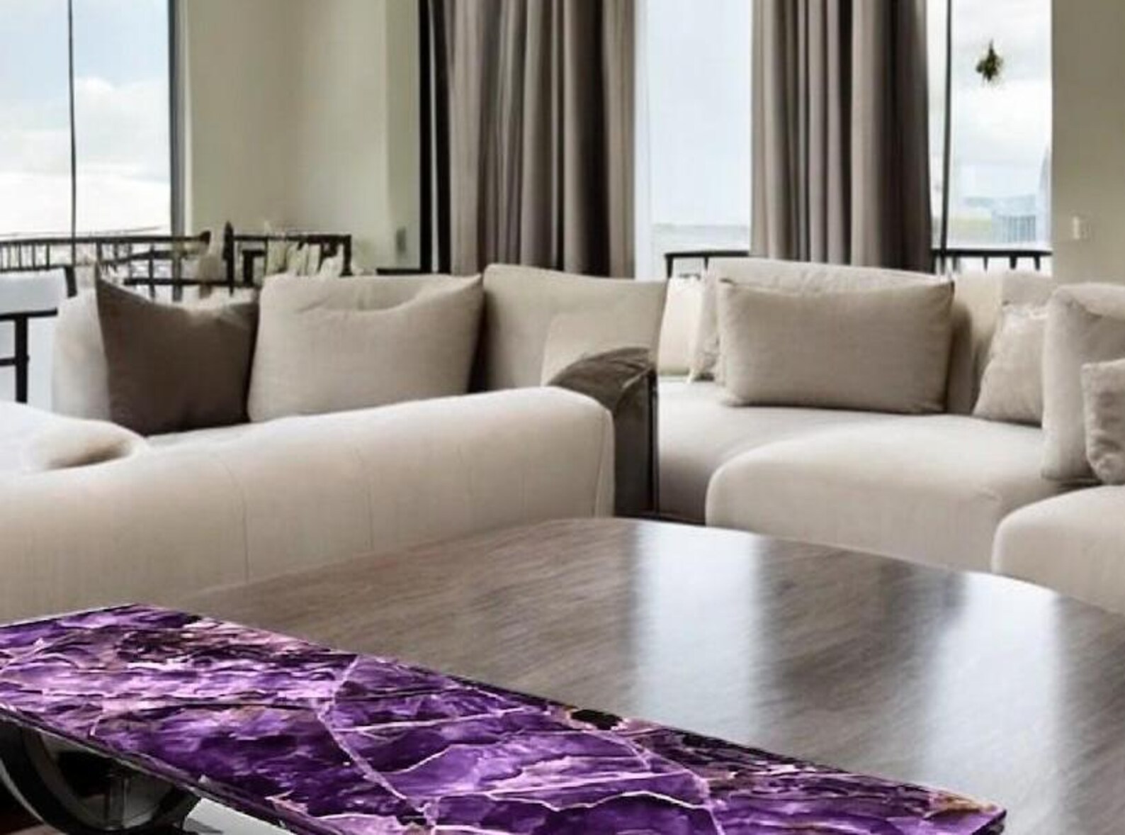 Elegant Amethyst Crystal Table Top: Purple Stone Home Decor - Etsy