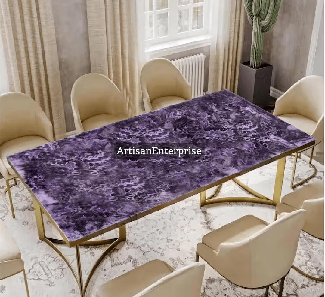 Amethyst Table Top: Elegant Home Decor, Natural Crystal Slab - Etsy