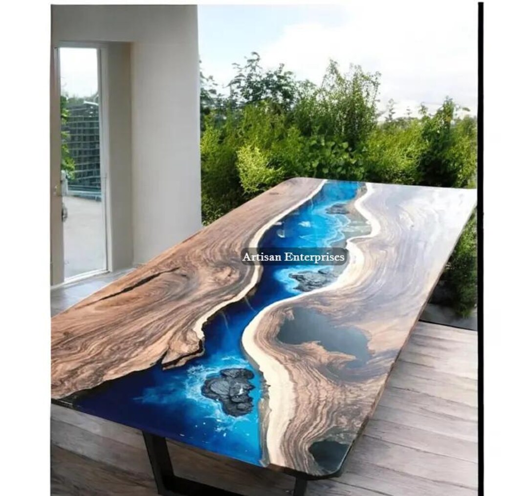 Ocean Wave Table, Epoxy Resin Dine Table, Ocean Art, Resin Art, Beach ...