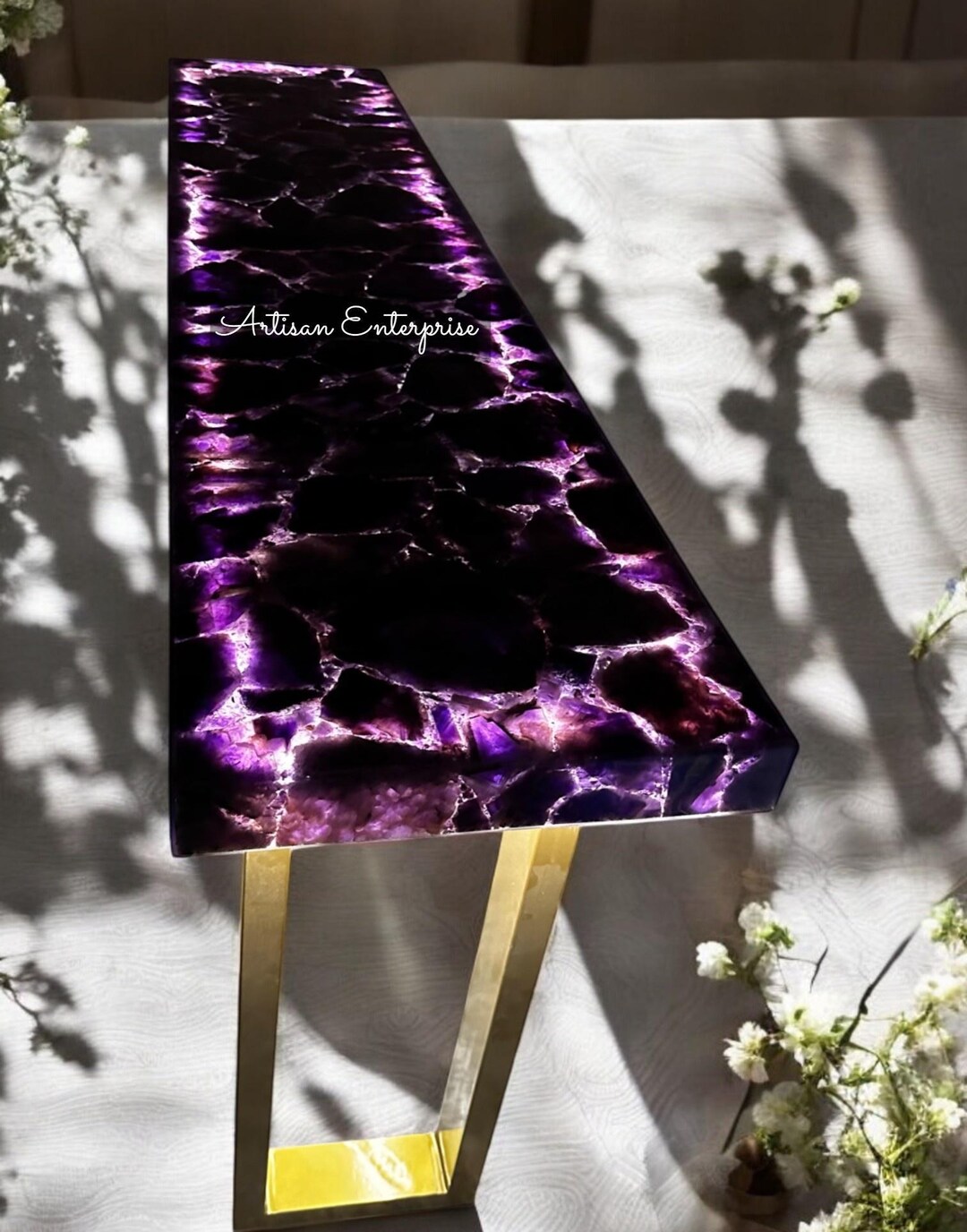 Amethyst Crystal Table Top: Luxurious Home Decor - Etsy Canada