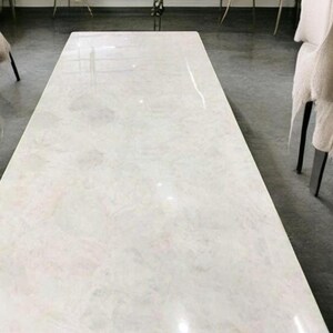 White Quartz Table Top: Sleek Modern Gemstone, Custom Sizes - Etsy