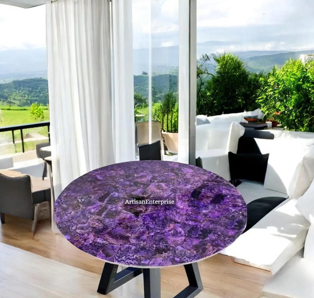 Handmade Amethyst Crystal Table Top: Elegant Home Decor - Etsy