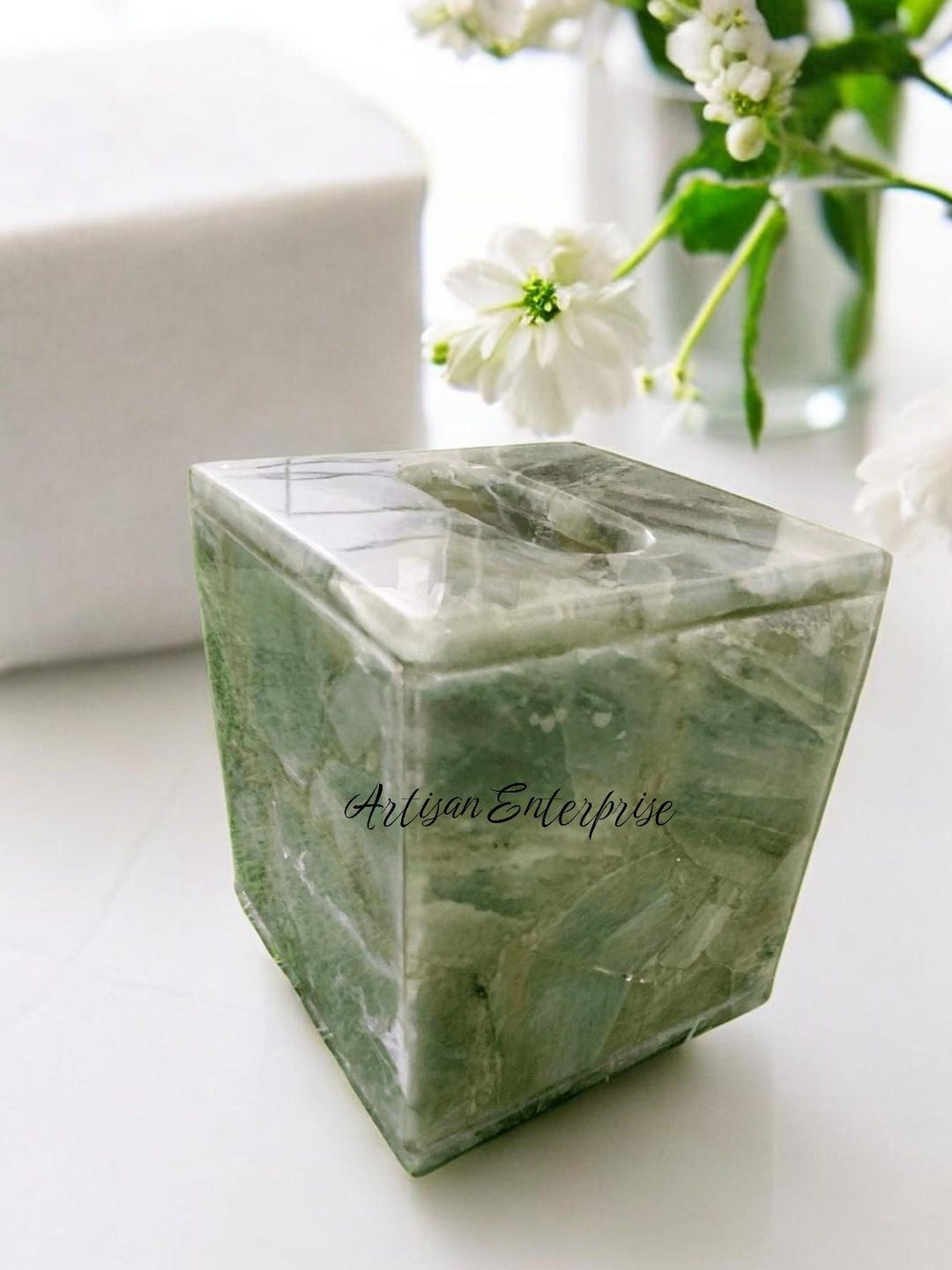 Modern Smoky Quartz Tissue Holder - Durable Stone Tissue Box With ...