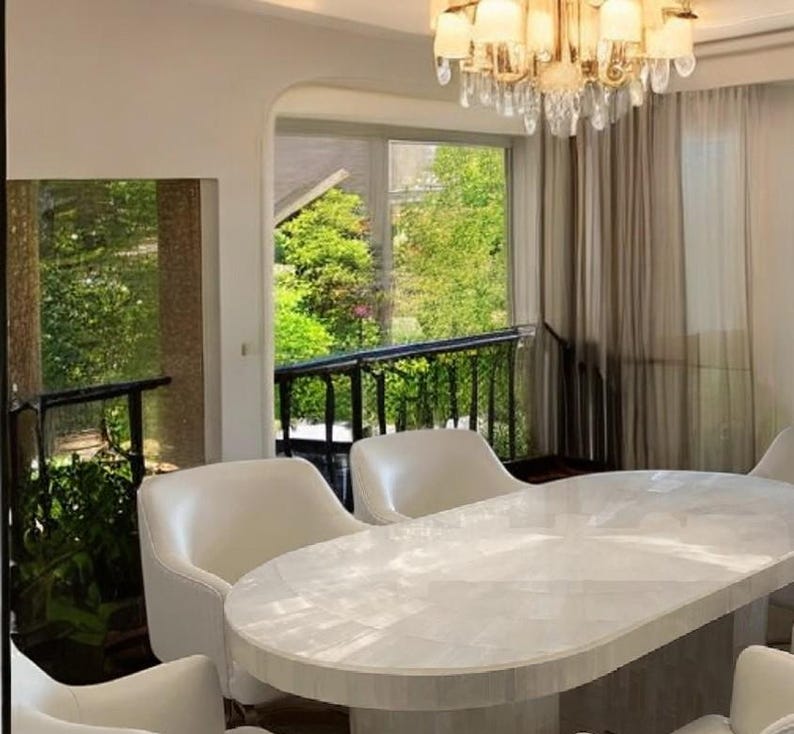 Handmade Selenite Sunburst Dining Table Top: Modern Luxury Decor - Etsy