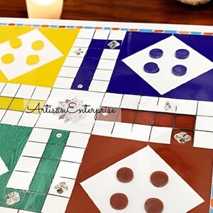 Handmade Ludo Board: Semi Precious Stone Inlay Art - Etsy