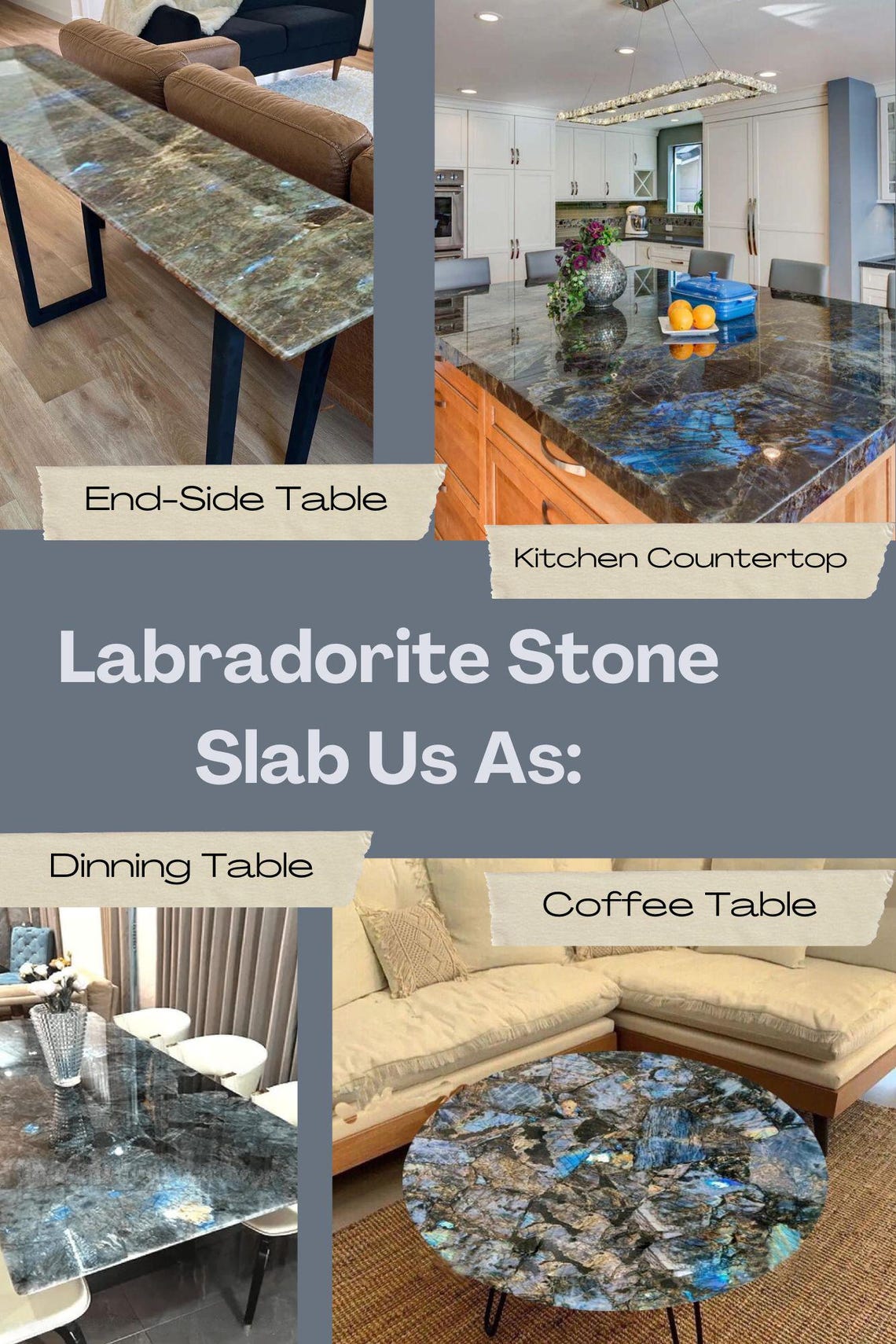 Labradorite Kitchen Slab, Farmhouse Interior Decor, Natural Stone ...