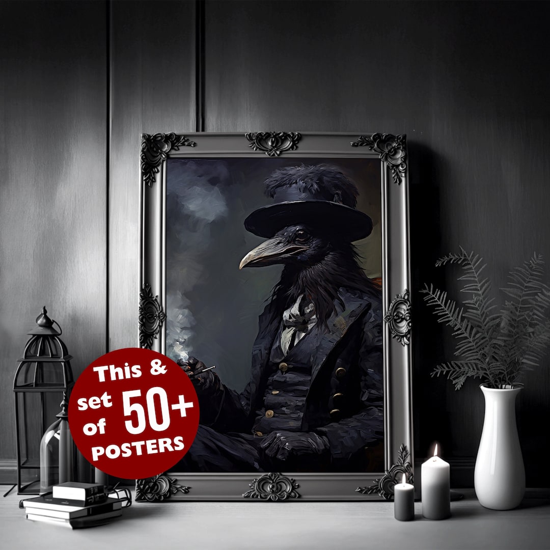 Black Crow Smoking SE T OF 50 Vintage Posters Victorian - Etsy