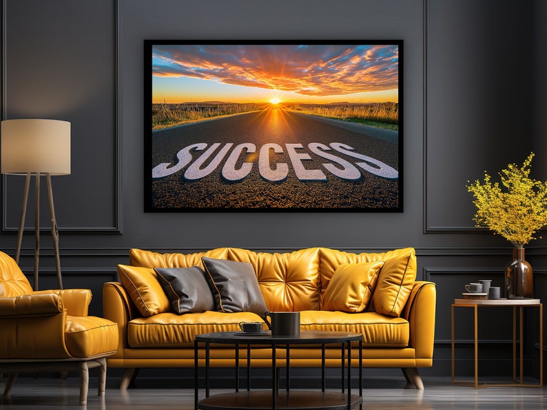 Motivational Wall Art, Success Wall Art Canvas, Modern Design Home ...