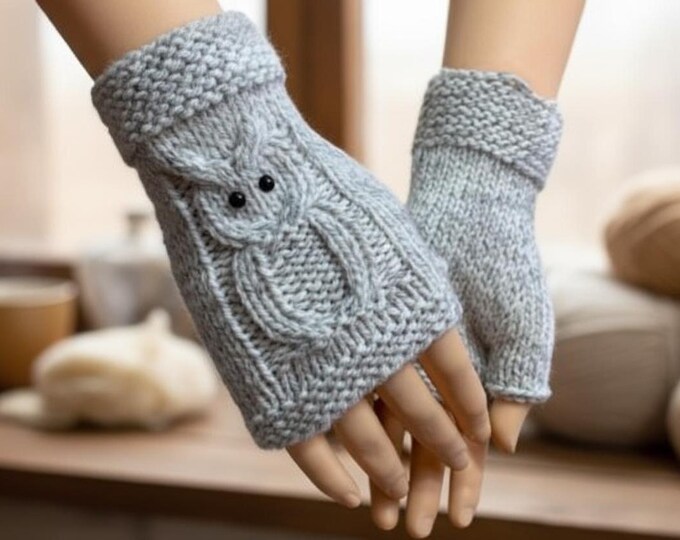 Knitting Pattern - Owl Mittens - Knit Flat on 2 Needles - Quick to Knit ...