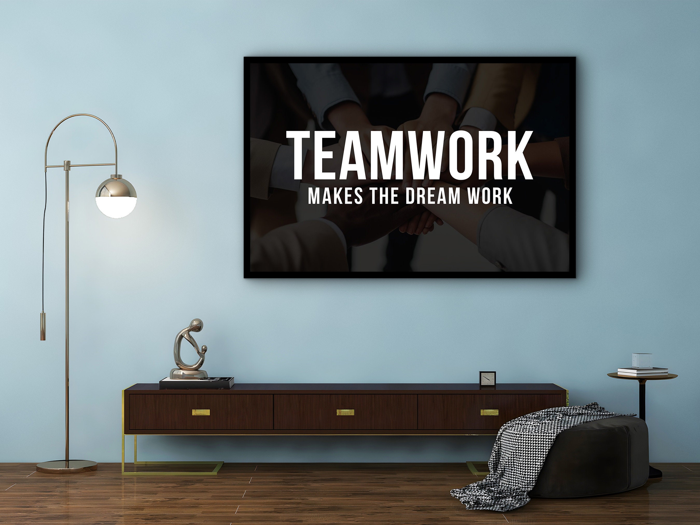 Motivational Wall Art, Teamwork Makes the Dream Work Canvas, Home ...