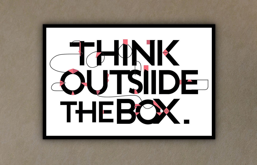 Motivational Canvas Wall Art, Think Outside the Box Wall Art, Home ...