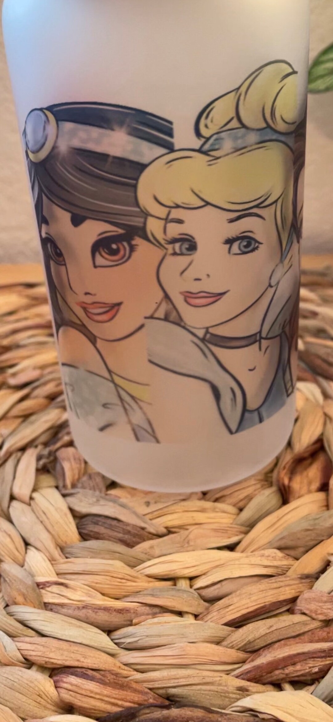 Disney Princess Glass Cup - Disney Cup - Princess Cup - Glass Cup - Etsy