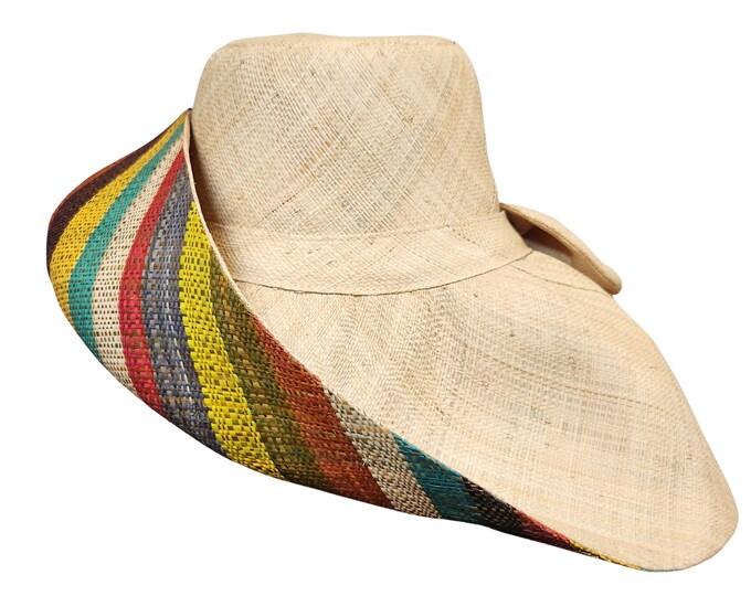 Hand Woven Madagascar Big Brim Raffia Sun Hat (59 Cm, Adjustable) - Etsy