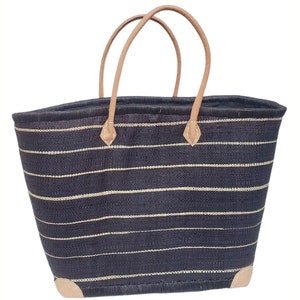 Hand Woven Madagascar Raffia and Leather Tote Bag - Etsy