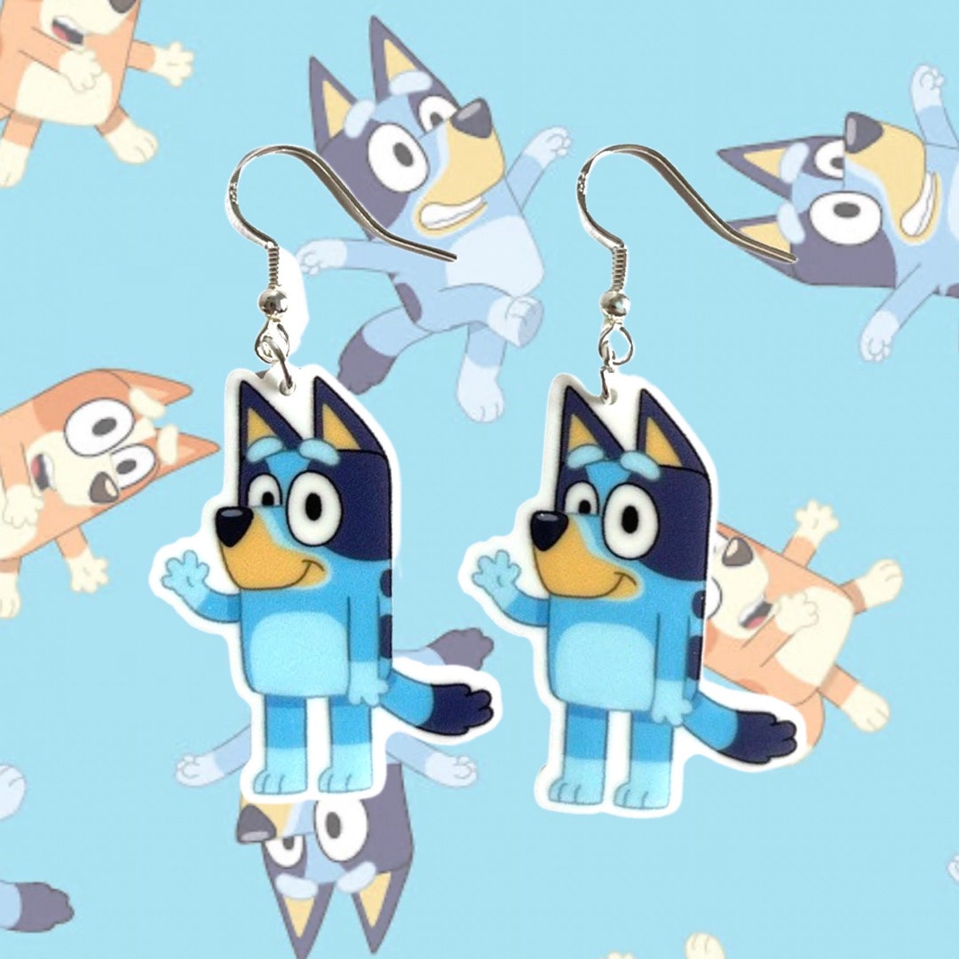Bluey Kids Show Earrings, Gifts for Teachers, Cute Handmade Acrylic ...