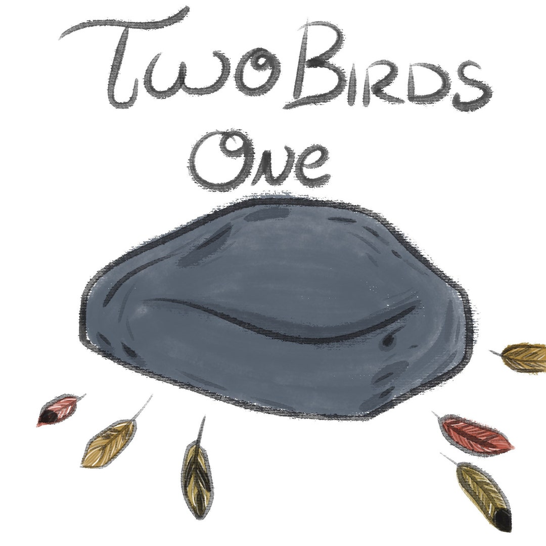 Print - Two Birds One Stone - Etsy