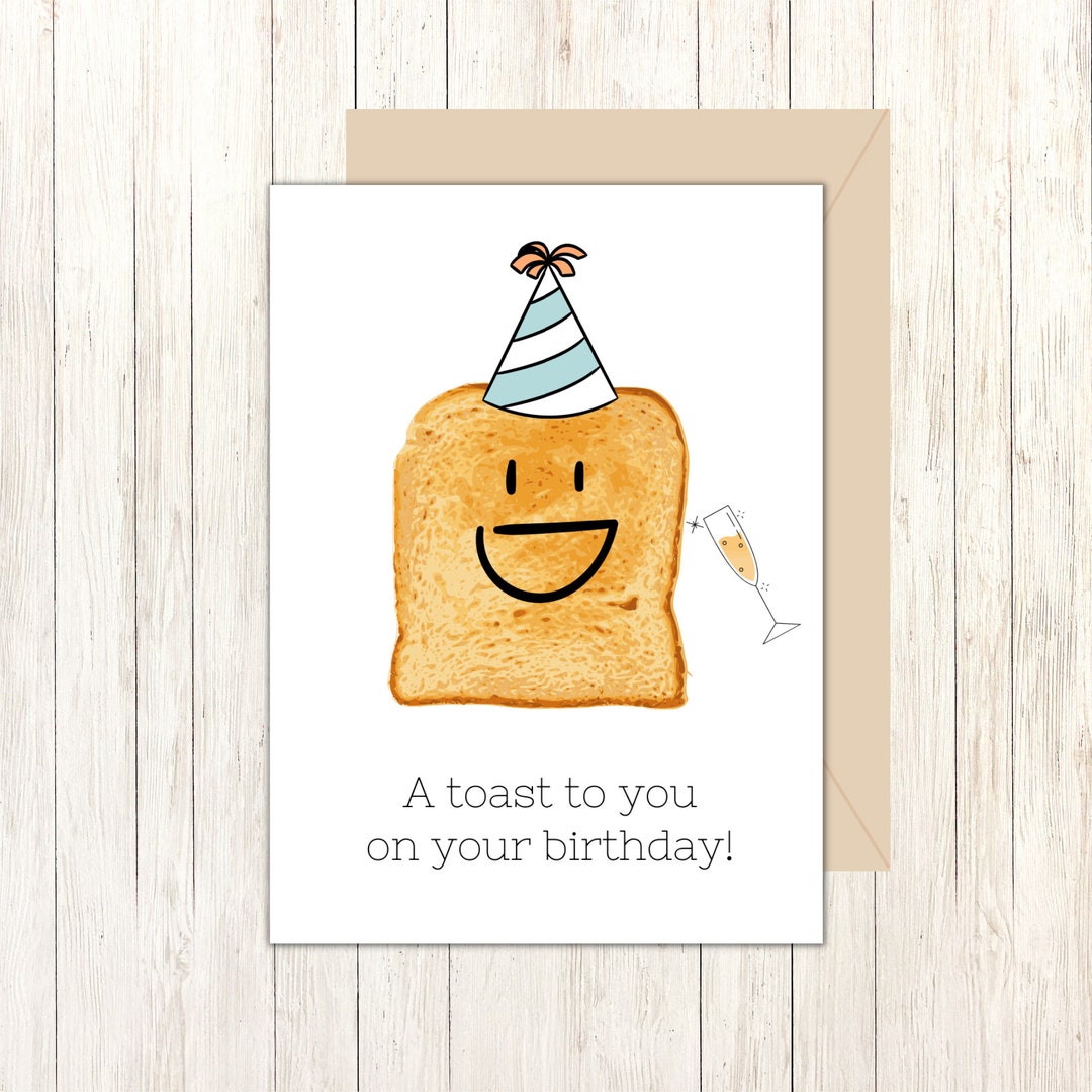 A Toast to You Birthday Card Humorous Birthday Card Digital Card ...