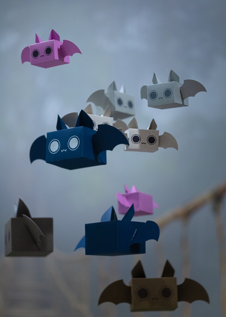 Cube Bat | Easy Beginner DIY 3D Papercraft Digital SVG Template - Etsy