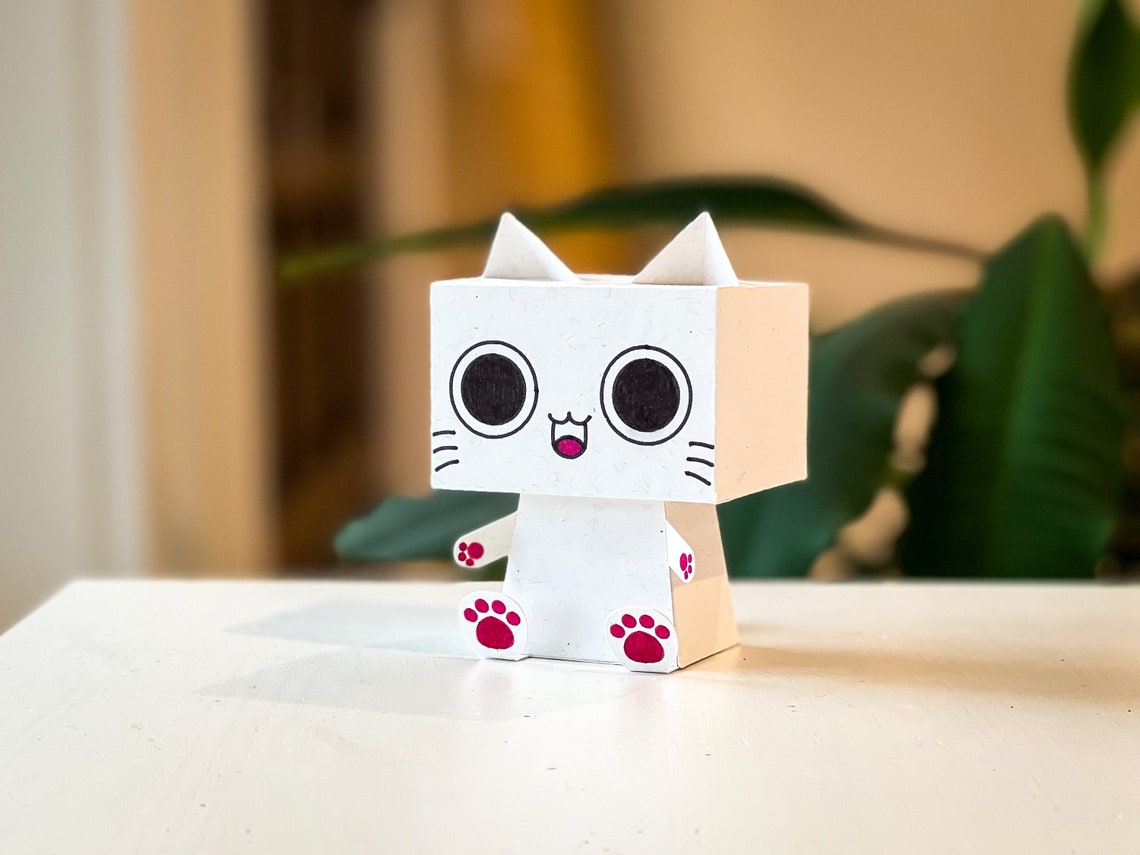 3D Cube Cat DIY Easy Beginner Papercraft Digital SVG - Etsy UK