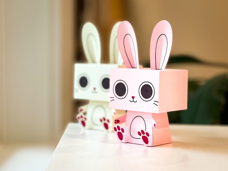 Cube Bunny | Easy Beginner DIY 3D Papercraft Digital SVG Template - Etsy